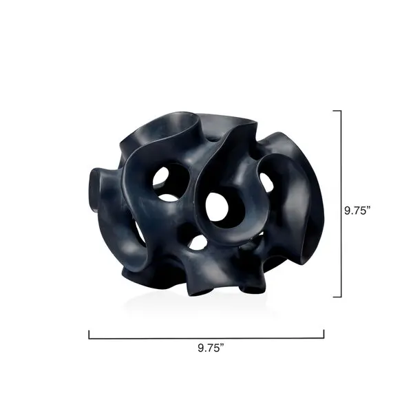 JAMIE YOUNG CO. Ribbon Resin Decorative Sphere - Black