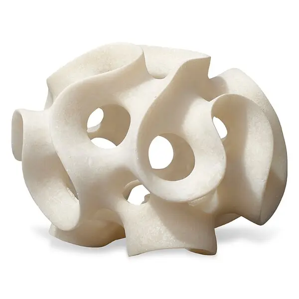 JAMIE YOUNG CO. Ribbon Resin Decorative Sphere - White