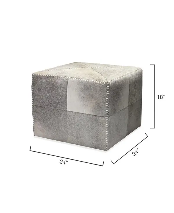 JAMIE YOUNG CO. Hair On Hide Large Ottoman - Grey