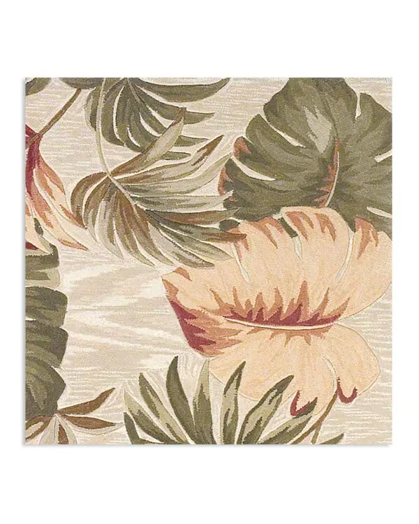 Kas Sparta Palm Leaves Round Area Rug, 7'6 X 7'6