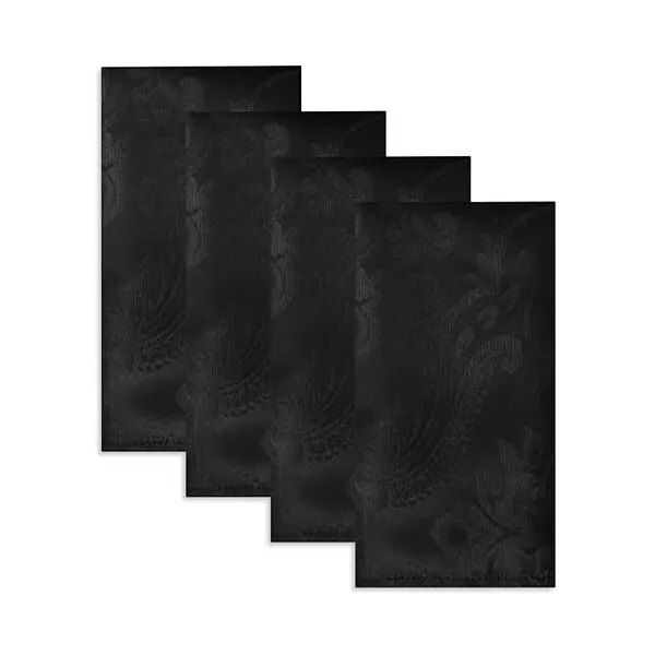 ELRENE HOME FASHIONS Caiden Elegance Damask Napkins, Set Of 4 - Black