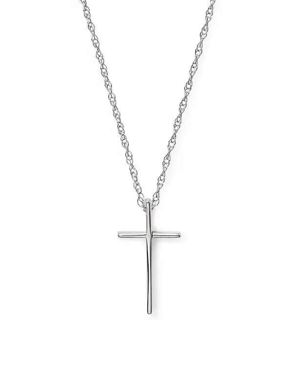 Bloomingdale'S 14k Gold Cross Pendant Necklace - White
