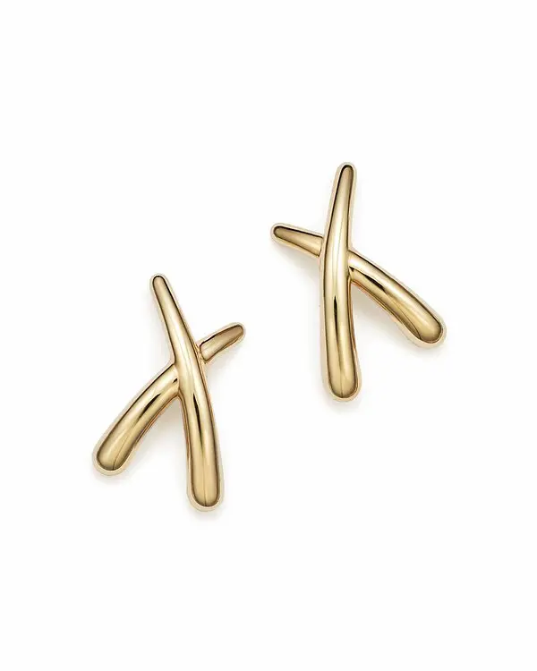 Bloomingdale'S 14k Small X Stud Earrings - Yellow Gold