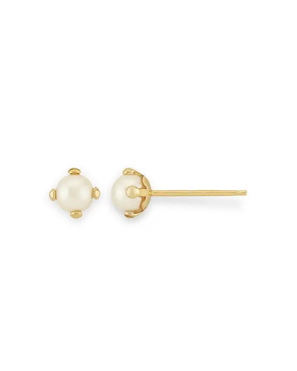 Bloomingdale'S 14k Yellow Gold Cultured Freshwater Pearl Stud Earrings - White/gold