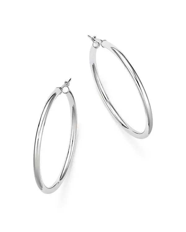 Bloomingdale'S 14k Tube Hoop Earrings - White Gold