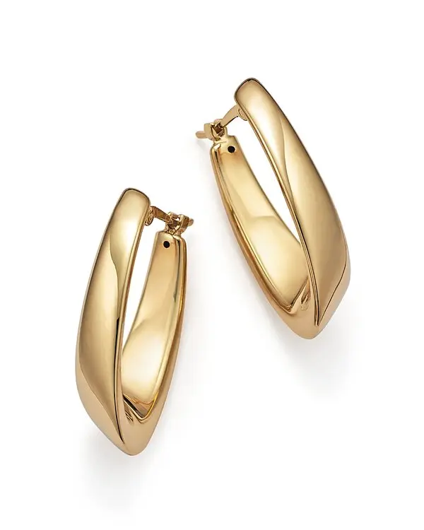 Bloomingdale'S 14k Yellow Visor Hoop Earrings - Gold