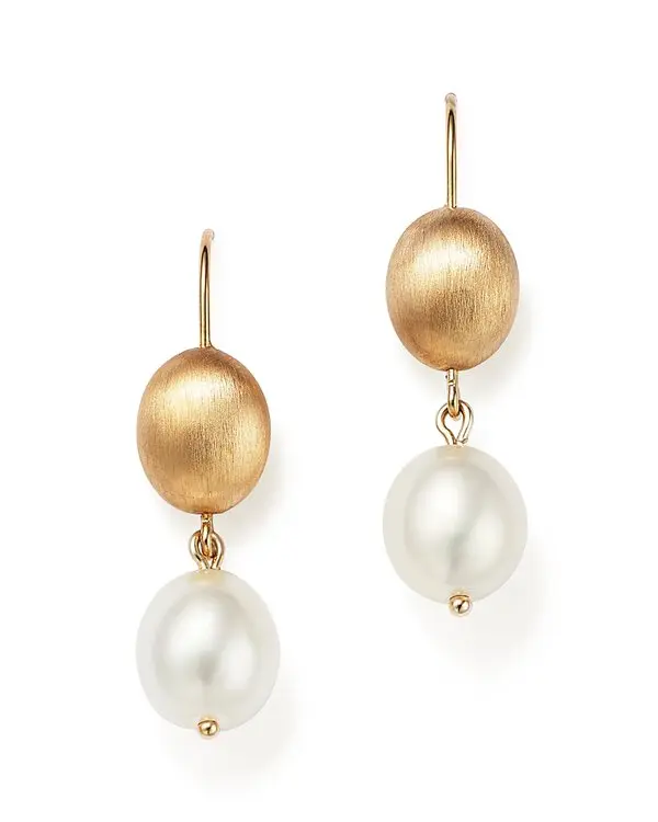 Bloomingdale'S Cultured Freshwater Pearl Drop Earrings - White/gold