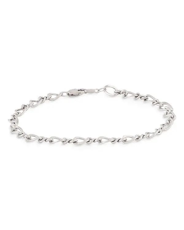 Aqua Sterling Figure Eight Chain Bracelet - Silver