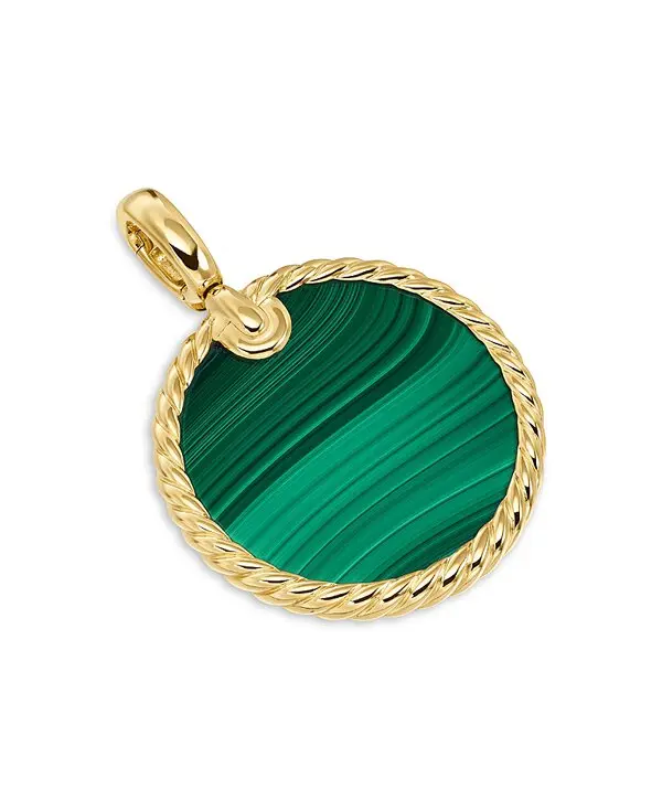 David Yurman Cable Disc Amulet - Green