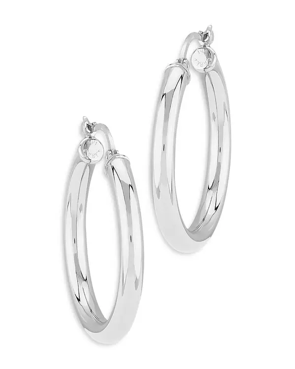 Aqua Tube Hoop Earrings In Sterling - Silver