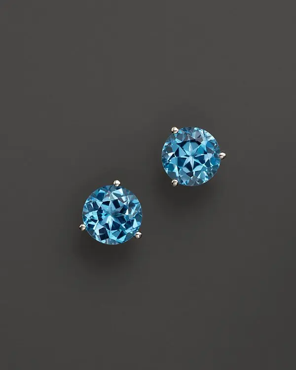 Bloomingdale'S Topaz Stud Earrings In 14k White Gold - Blue