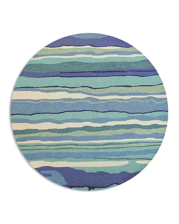 Kas Harbor Lagoon Round Area Rug, 7'6 X 7'6 - Blue
