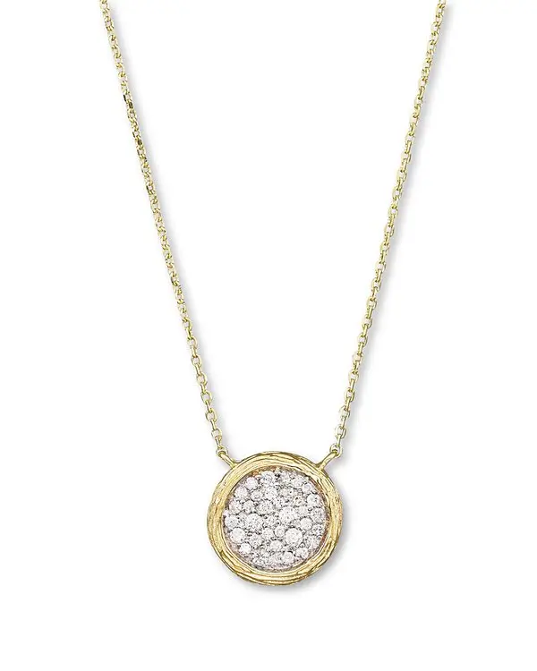Bloomingdale'S 14k Yellow Diamond Pave Circle Pendant Necklace - Gold