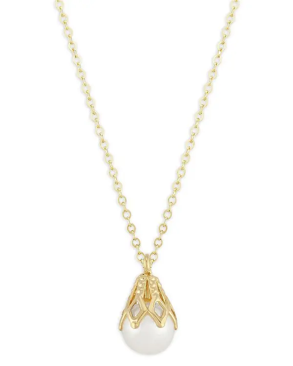 Bloomingdale'S Cultured Freshwater Pearl Pendant Necklace In 14k Yellow Gold - White/gold