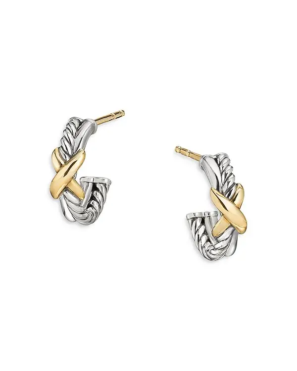 David Yurman Petite X Mini Hoop Earrings - Multi