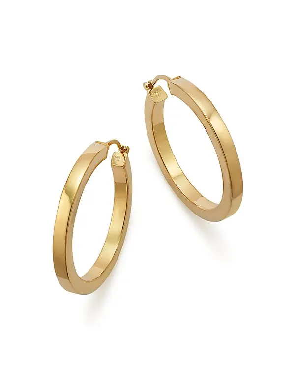 Bloomingdale'S 14k Yellow Square Polished Tube Hoop Earrings - Gold
