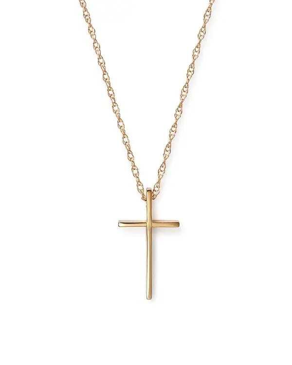 Bloomingdale'S 14k Yellow Cross Pendant Necklace - Gold