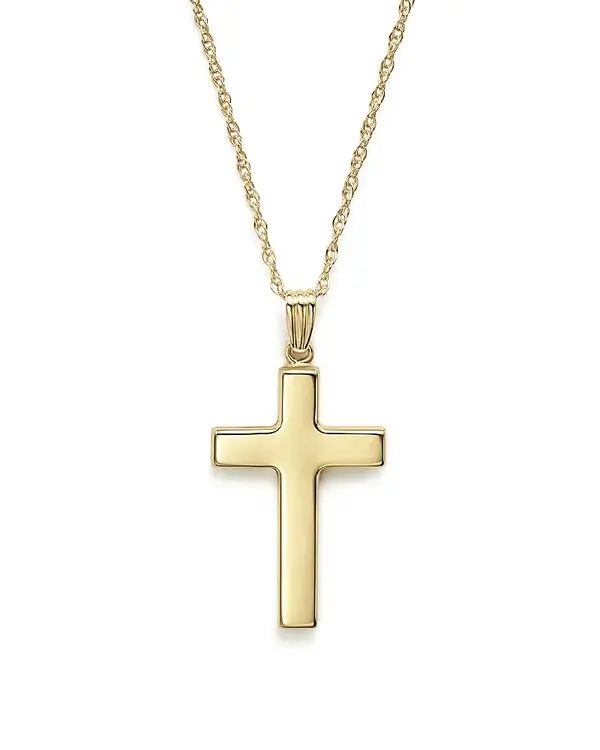 Bloomingdale'S 14k Yellow Polished Cross Necklace - Gold
