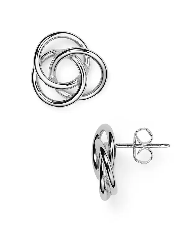Aqua Sterling Love Knot Earrings - Silver