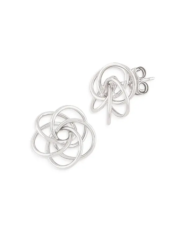 Aqua Bloomingdale's Fine Collection Love Knot Stud Earrings - Silver