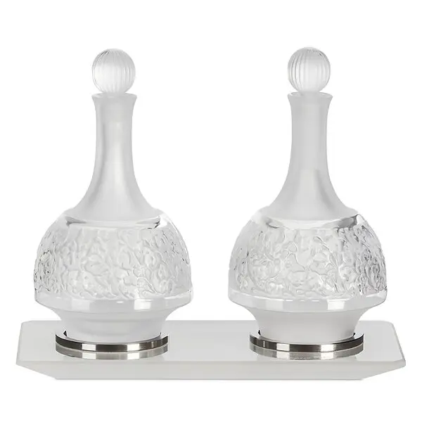 Lalique Versailles Oil & Vinegar Set With Tray - Clear