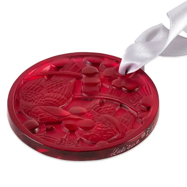 Lalique Merles Raisins Christmas Ornament - Red