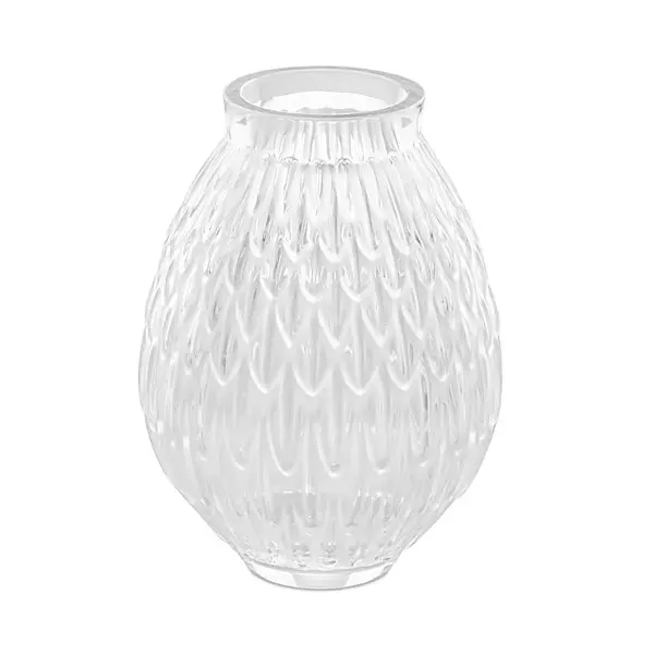 Lalique Plumes Vase In Small - Clear