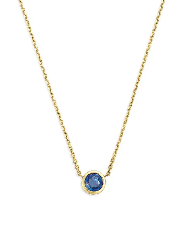 Bloomingdale'S 14k Yellow Gold Sapphire Pendant Necklace - Blue/gold