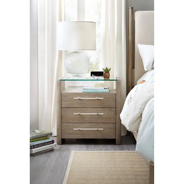 HOOKER FURNITURE Affinity Three Drawer Nightstand - Greige