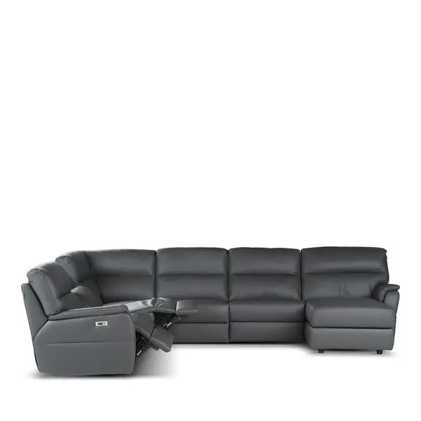 GIUSEPPE NICOLETTI Grazia 6 Piece Reclining Sectional - Torello -grigio Scuro