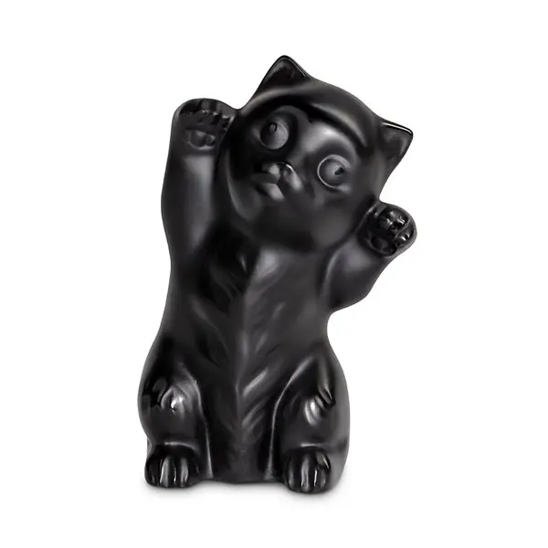 Lalique Limited Edition Crystal Kitten Figure - Black