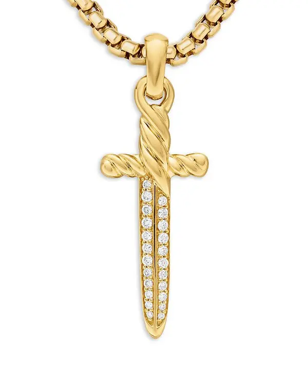 David Yurman 18k Yellow Petrvs Dagger Amulet - Gold