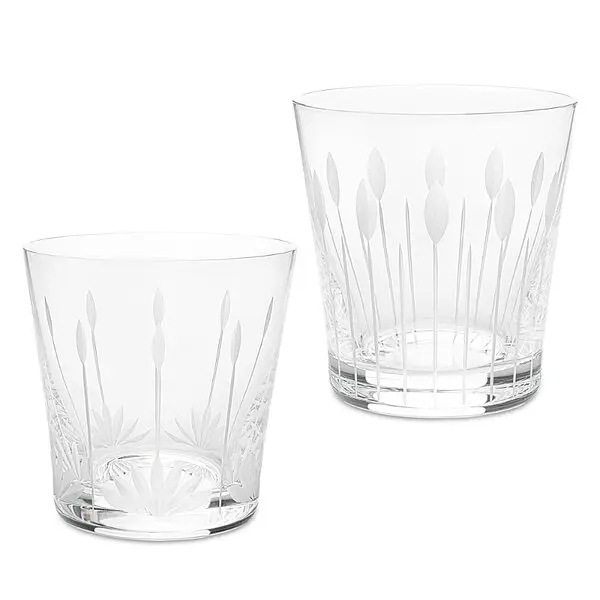 Lalique Lotus Blossoms & Buds Tumblers, Set Of 2 - Clear