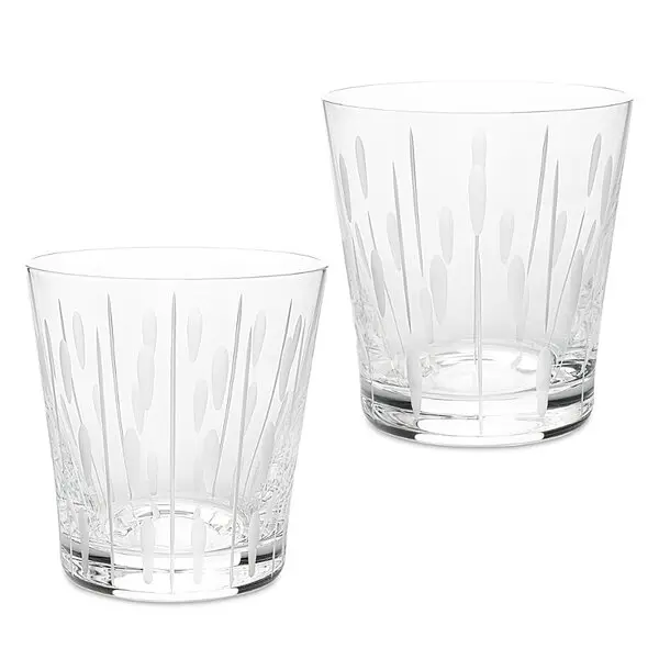 Lalique Lotus Dew & Drops Tumblers, Set Of 2 - Clear