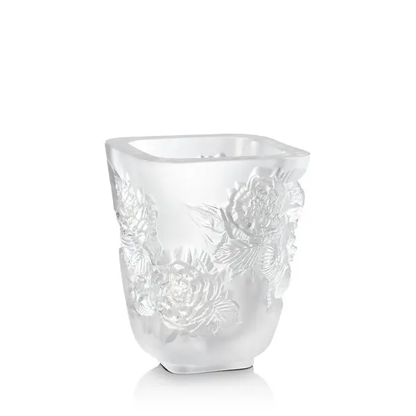 Lalique Pivoines Small Vase - Clear