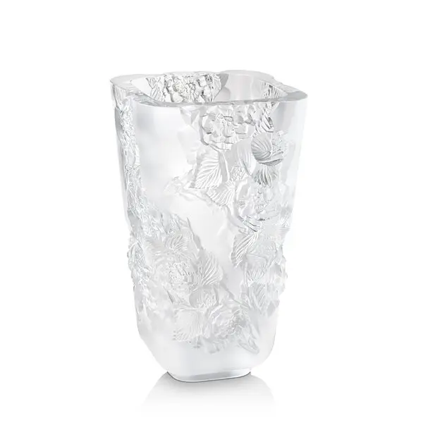 Lalique Pivoines Large Vase - Clear