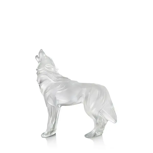 Lalique Wolf Sculpture - White
