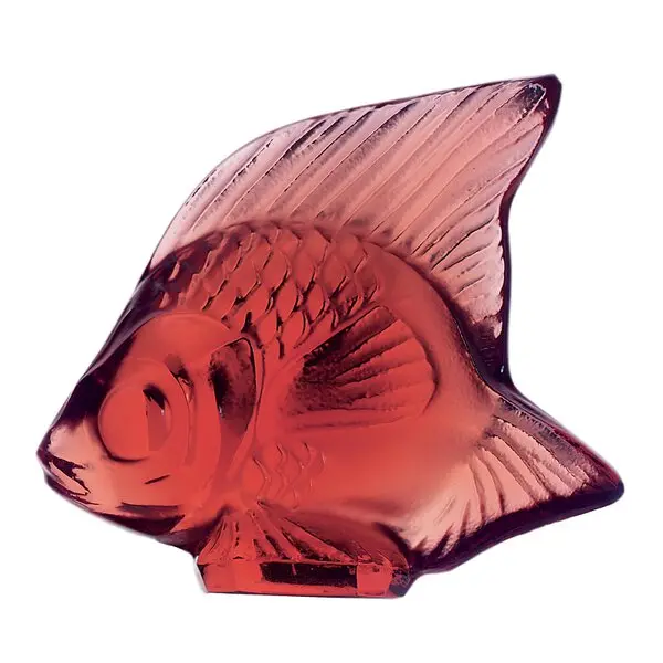 Lalique Classic Fish - Golden Red