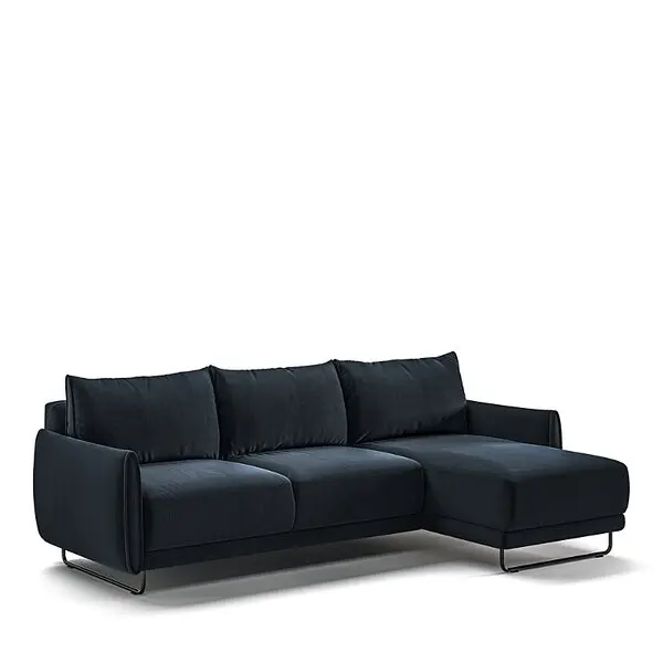 LUONTO Dolphin Full Xl Sectional Sleeper Sofa - Glamour /black
