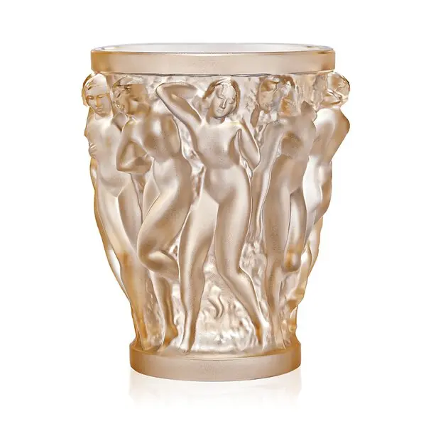 Lalique Small Bacchantes Vase - Gold Luster