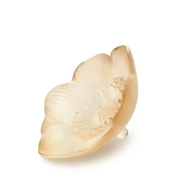 Lalique Small Anemone Figure - Gold Luster