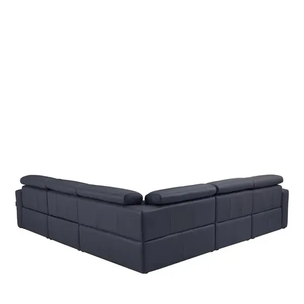 CHATEAU D'AX Gemma Reclining Leather Sectional Sofa - Blue