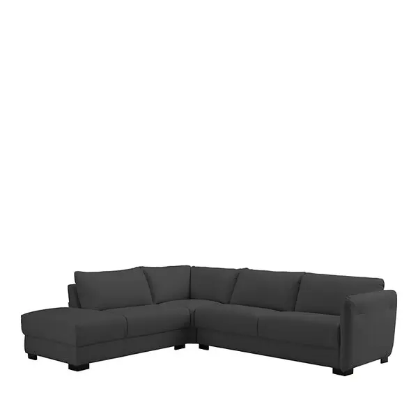 CHATEAU D'AX Pavia Leather Sectional Sofa - Leather Dark Gray