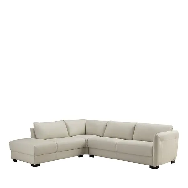 CHATEAU D'AX Pavia Leather Sectional Sofa - Leather White Mf