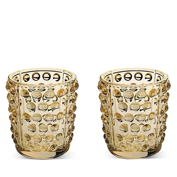 Lalique Mossi Lustre Votives, Set Of 2 - Gold