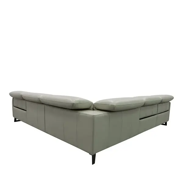 Bloomingdale'S 5 Piece Silvio Leather Reclining Sectional - Nc-e Frost