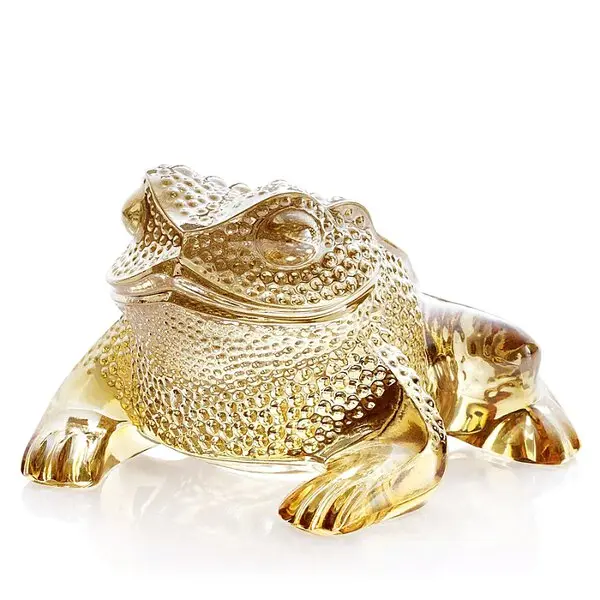 Lalique Gregoire Toad Figure - Gold Lustre