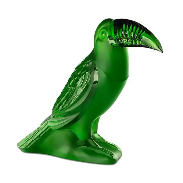 Lalique Crystal Toucan Figurine - Green