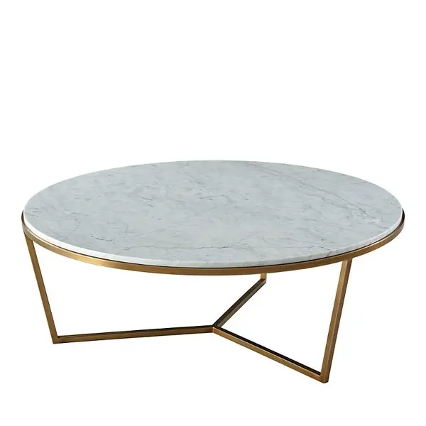 THEODORE ALEXANDER Fisher Round Cocktail Table, Large - Marble