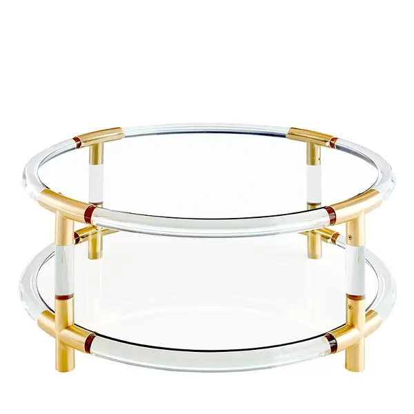 Jonathan Adler Jacques Round Acrylic Cocktail Table - Silver